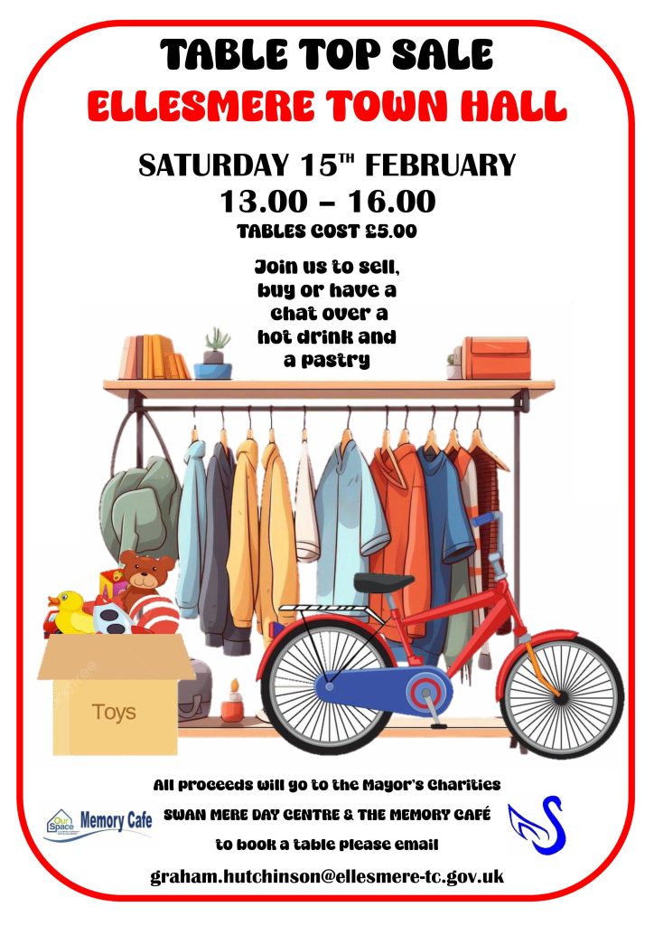 Table Top Sale - Ellesmere Town Hall - Ellesmere Town Council ...